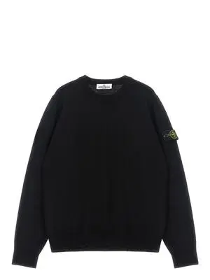 Stone Island Badge Logo Sweater - Black