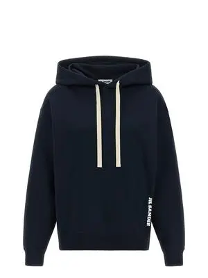 JIL SANDER Cotton Hoodie - Blue