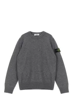Stone Island Badge Logo Sweater Gray