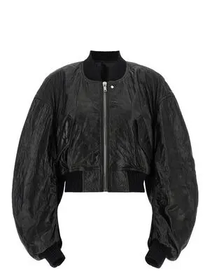 Rick Owens Secchia Cropped Flight Bomber Jacket - Black