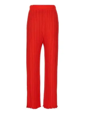 LANVIN Pleated Wide Leg Trousers - Red