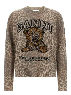 GANNI GANNI Tiger Sweater Beige