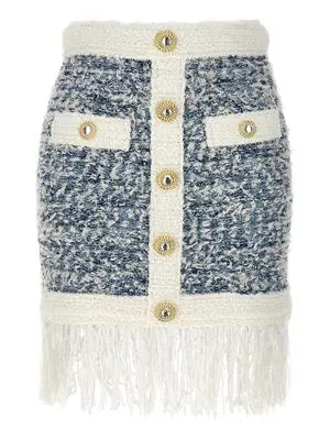 BALMAIN BALMAIN Fringed Tweed Skirt