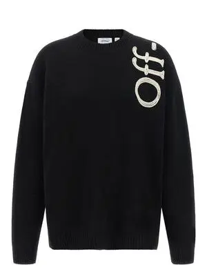 Off-White Vertical Bookish Sweater - White/black