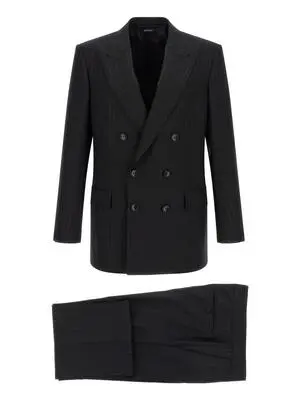 TOM FORD Pinstriped Double-breasted Dress - Black