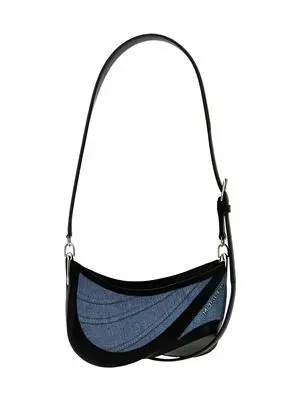 MUGLER Denim Spiral Curve 01 Shoulder Bag - Multi