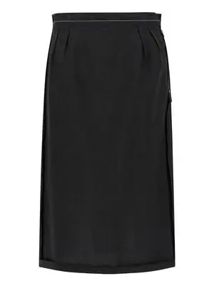 MAISON MARGIELA Virgin Wool Midi Skirt - Black