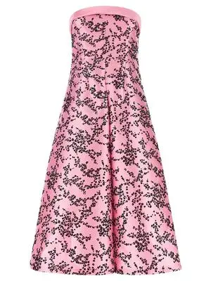 Alberta Ferretti Floral Silk Blend Mikado Midi Dress - Multi