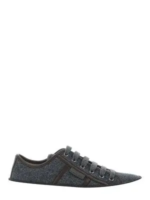Brunello Cucinelli Shiny Tab Sneakers - Gray