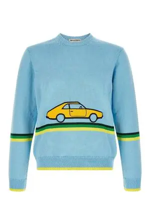 J.W.ANDERSON Car Graphic Crewneck Sweater - Light Blue