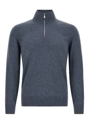 Brunello Cucinelli Cashmere Half-zip Sweater - Blue
