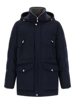Brunello Cucinelli BRUNELLO CUCINELLI Wool Flannel Parka Blue