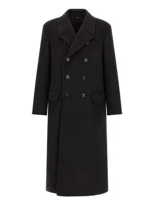 TOM FORD Luxury Melton Db Officer Coat - Black