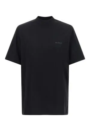 Attico THE ATTICO Cotton Mock-Neck T-Shirt Black