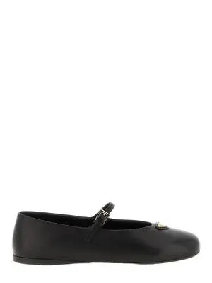 Prada PRADA Nappa Leather Mary Jane Flats Black
