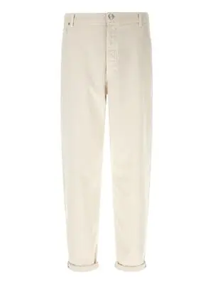 Brunello Cucinelli Garment-dyed Denim Jeans - White
