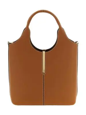 TOD'S Mini Metal Plate Shopping Bag - Brown