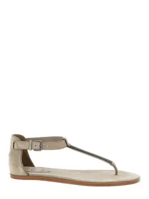 Brunello Cucinelli Precious Strap Sandals - Beige