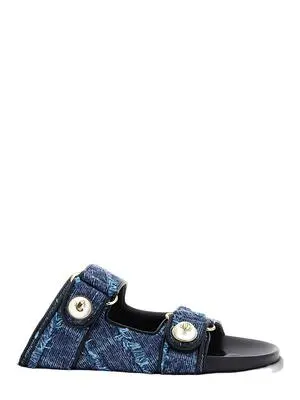 JIMMY CHOO Fayence Denim Sandals - Blue