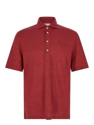 Brunello Cucinelli Polo Jersey Mélange Red