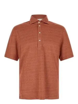 Brunello Cucinelli Polo Jersey Mélange - Orange