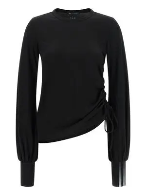 Y3 Draped Merino Wool Long-sleeve Top - Black