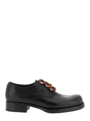 Prada Leather Derby Shoes - Black