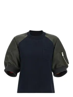Sacai SACAI Hybrid T-Shirt Blue