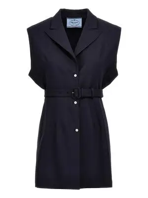 PRADA PRADA Belted Virgin Wool Vest