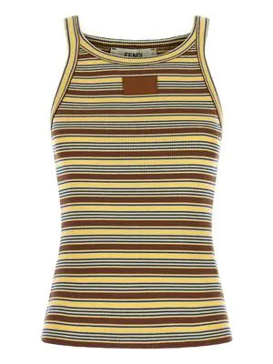 Fendi Striped Ribbed Knit Top - Multi
