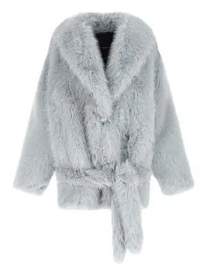 Pinko Faux Fur Blouson - Light Blue