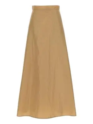 JIL SANDER Technical Fabric Flared Skirt - Beige