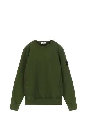 Stone Island STONE ISLAND JUNIOR Badge Logo Sweatshirt Green
