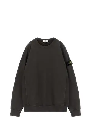Stone Island Badge Logo Cotton Sweatshirt - Gray