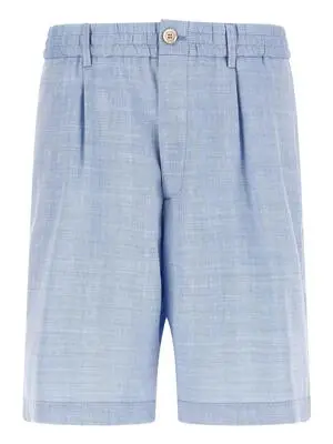 Brunello Cucinelli Chevron Bermuda Shorts - Light Blue