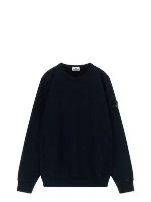 Stone Island Badge Logo Crew Neck Sweatshirt - Blue