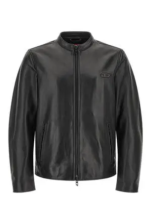DIESEL® L-tad-wrd Leather Jacket - Black
