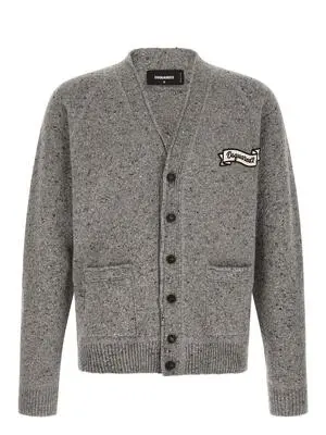 Dsquared2 Wool Blend Basic Cardigan - Gray