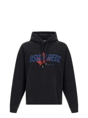 Dsquared2 Logo Hooded Sweatshirt - Black