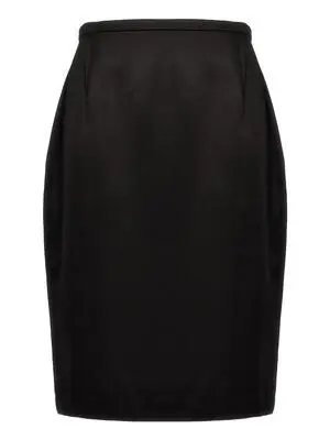 SAINT LAURENT SAINT LAURENT Viscose Satin Pencil Skirt