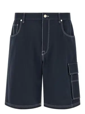 Fendi Bermuda Cargo Canvas Shorts - Blue