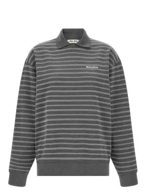 MIU MIU MIU MIU Striped Polo Shirt