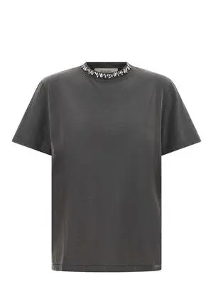 GOLDEN GOOSE Cabochon Crystal Embellished T-shirt - Gray