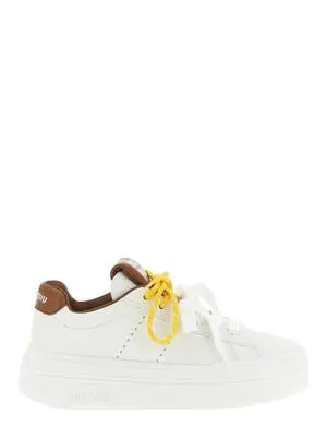 Miu Miu MIU MIU Double Lacing Leather Sneakers Brown