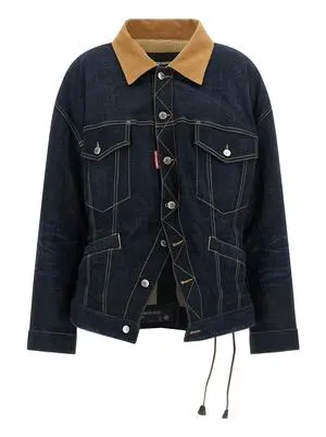 Dsquared2 Denim Wrap Over Jacket - Blue