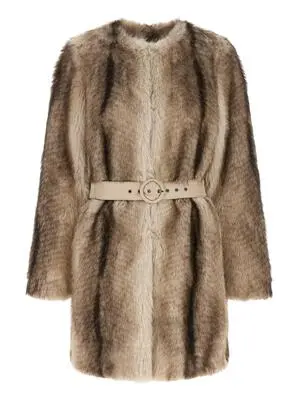 Twin-set Eco-fur Coat - Brown