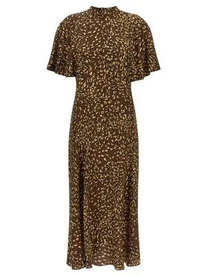 Twin-set Animal Print Midi Dress - Brown