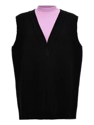 JIL SANDER Wool Blend Knit Vest - Multi