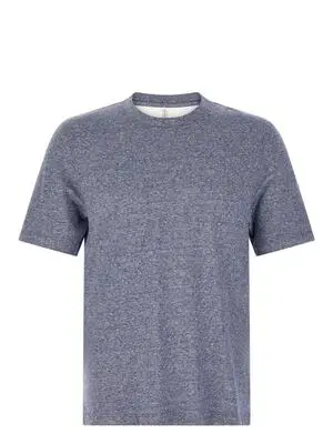 Brunello Cucinelli Mélange Linen Blend T-shirt - Blue