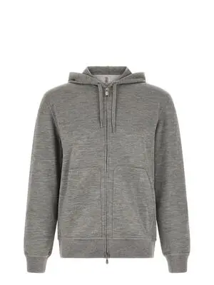 Brunello Cucinelli BRUNELLO CUCINELLI Cashmere And Silk Hoodie Gray